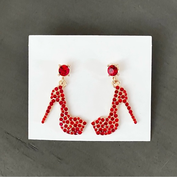 High Heels on the High Road | Jewelry | Red Gold Crystal Rhinestone ...